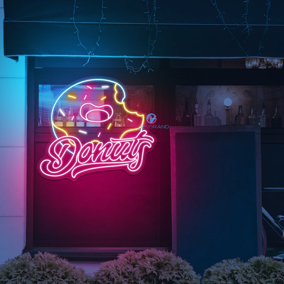 Donut Neon Sign Donut LED Light Doughnut Sign Food Neon Sign Kitchen ...