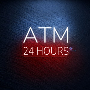 ATM Sign Open ATM Neon Sign ATM 24 Hours Sign Custom Neon Sign Led Atm ...