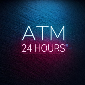 ATM Sign Open ATM Neon Sign ATM 24 Hours Sign Custom Neon Sign Led Atm ...
