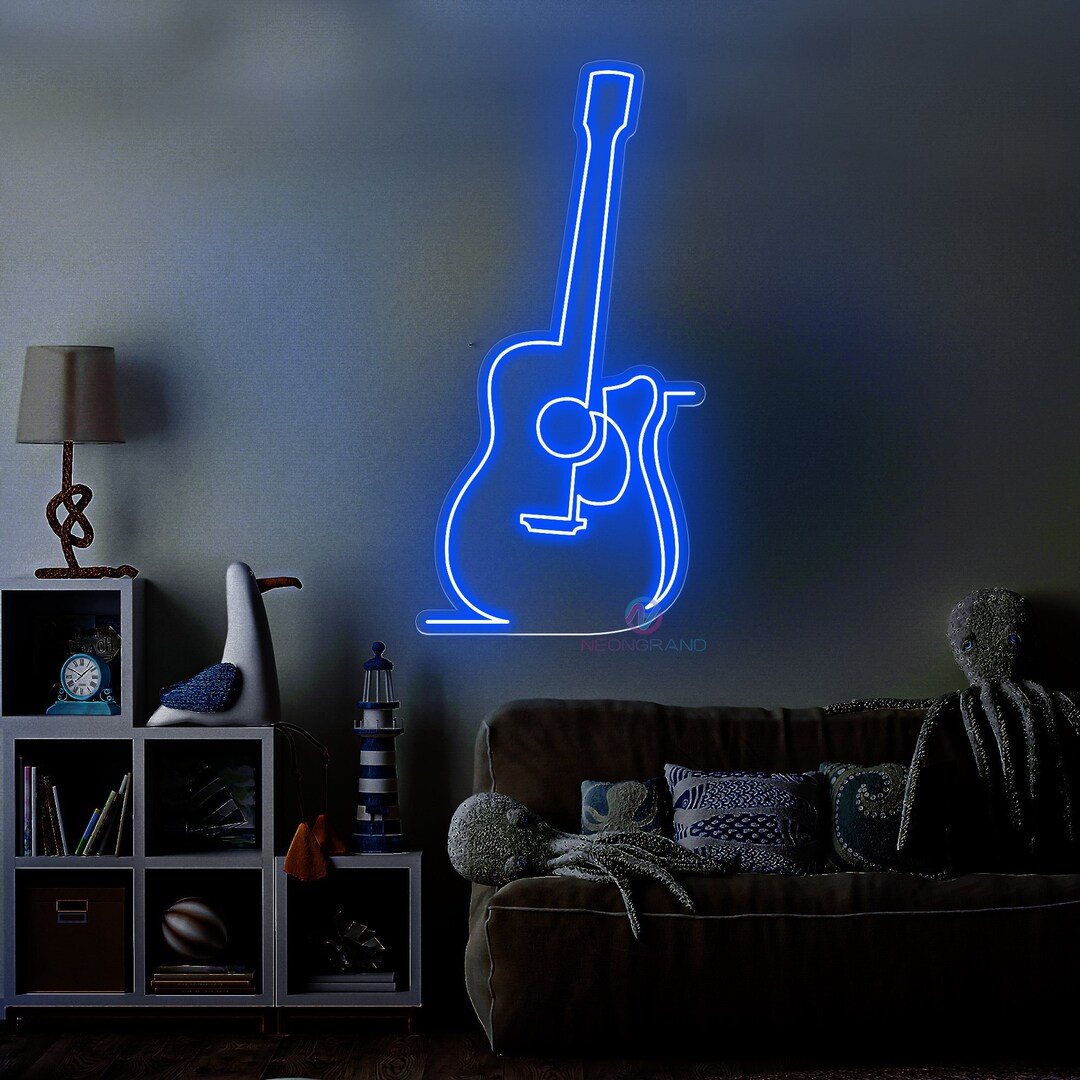 Guitar Neon Sign Guitar Neon Led Guitar Wall Decor Neon Sign , Custom ...