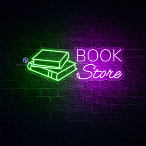 Book Store Sign Book Shop Neon Sign Book Neon LED Light Custom Neon ...