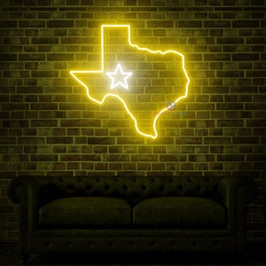 Fathers Day Gift Texas Neon Sign Texas LED Light, Texas Map Wall Art ...