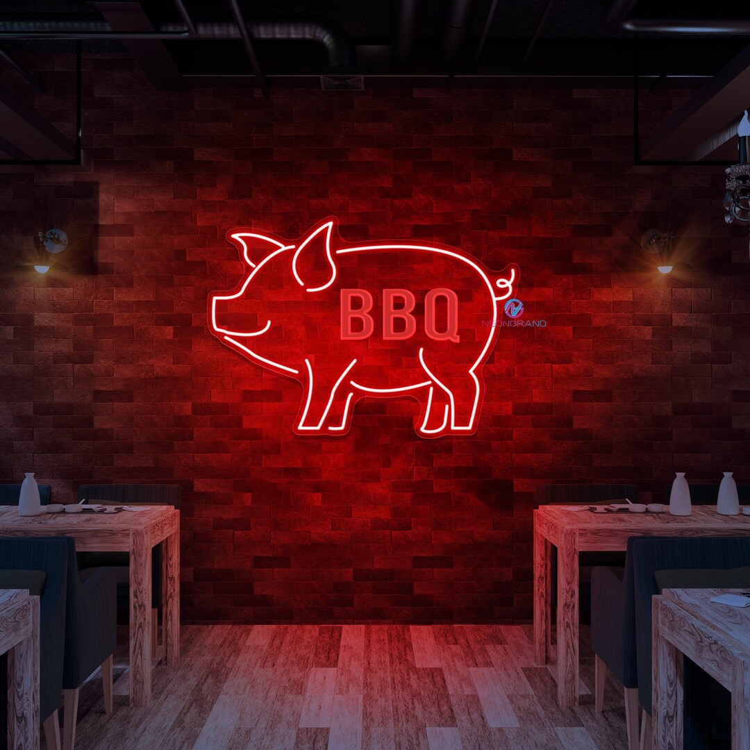 BBQ Neon Sign BBQ LED Sign Grill Neon Light Restaurant Led Neon Sign ...