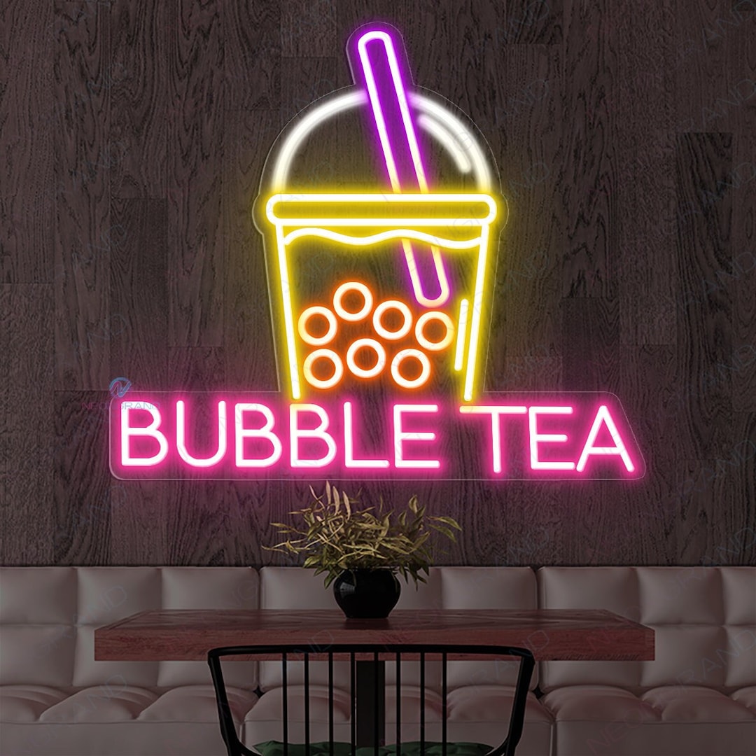 Neon Sign Boba Tea, Neon Sign Bubble Tea, Neon Signs, Neon Light, Neon ...
