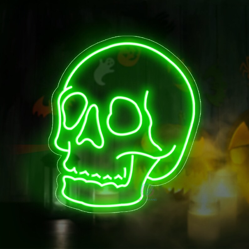 Skeleton Neon Sign Halloween Skull Neon Sign Halloween Party - Etsy