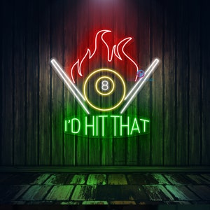 Billiards Neon Sign Pool Hall LED Light 8 Ball Billiard Decor Neon Sign ...