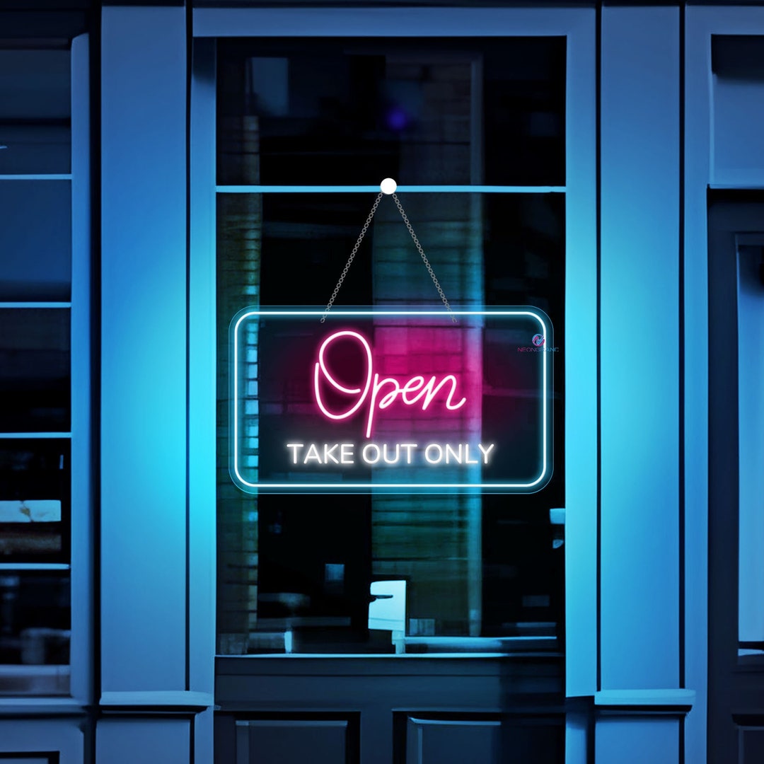 Open Take Out Sign Open Neon Sign Lighted Open Sign Neon Open Sign Open ...