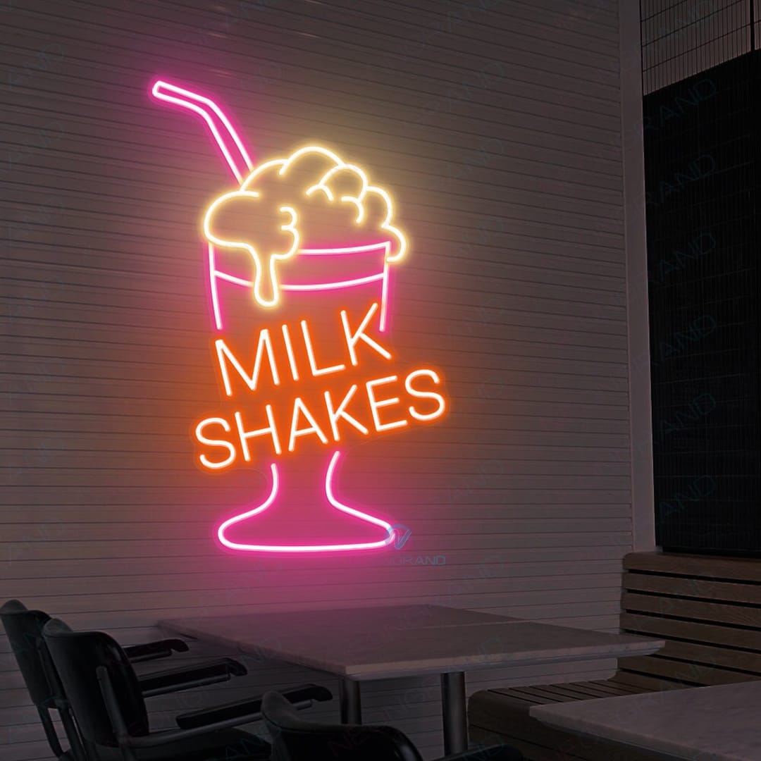 Milk Shake Neon Sign Milkshake Sign Custom for Coffee Shop Bar Decor ...