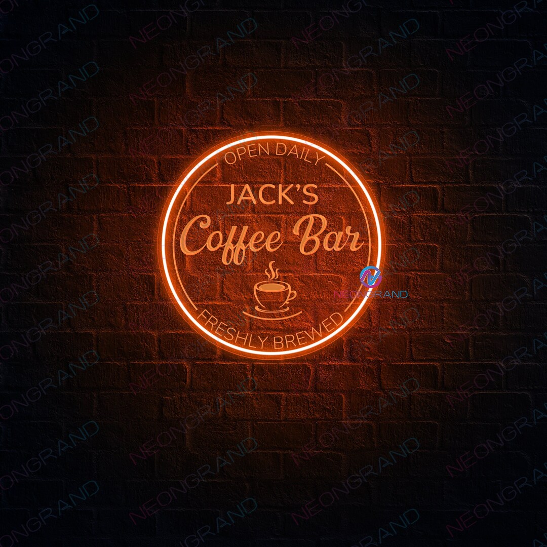 Round Coffee Bar Sign 3D Coffee Bar Sign Coffee Bar Sign Personalized ...