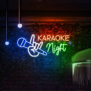 Karaoke Night Led Sign Karaoke Night Neon Sign Karaoke Room Sign Custom ...