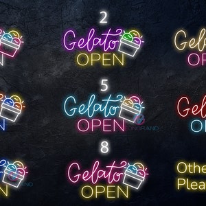 Gelato Neon Sign Gelato Open LED Sign Gelato LED Light Ice Cream Open ...