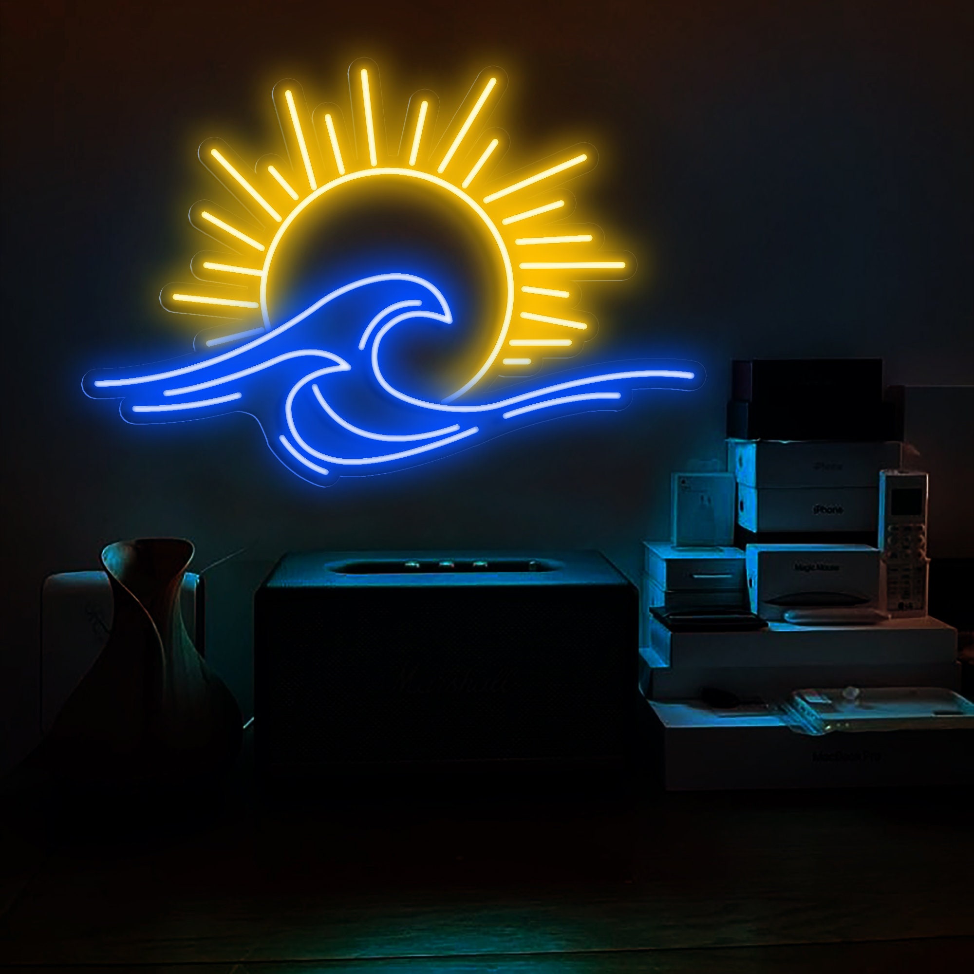 Sunrise Sunset Neon Sign Sun Wave Neon Sign Bedroom Neon | Etsy