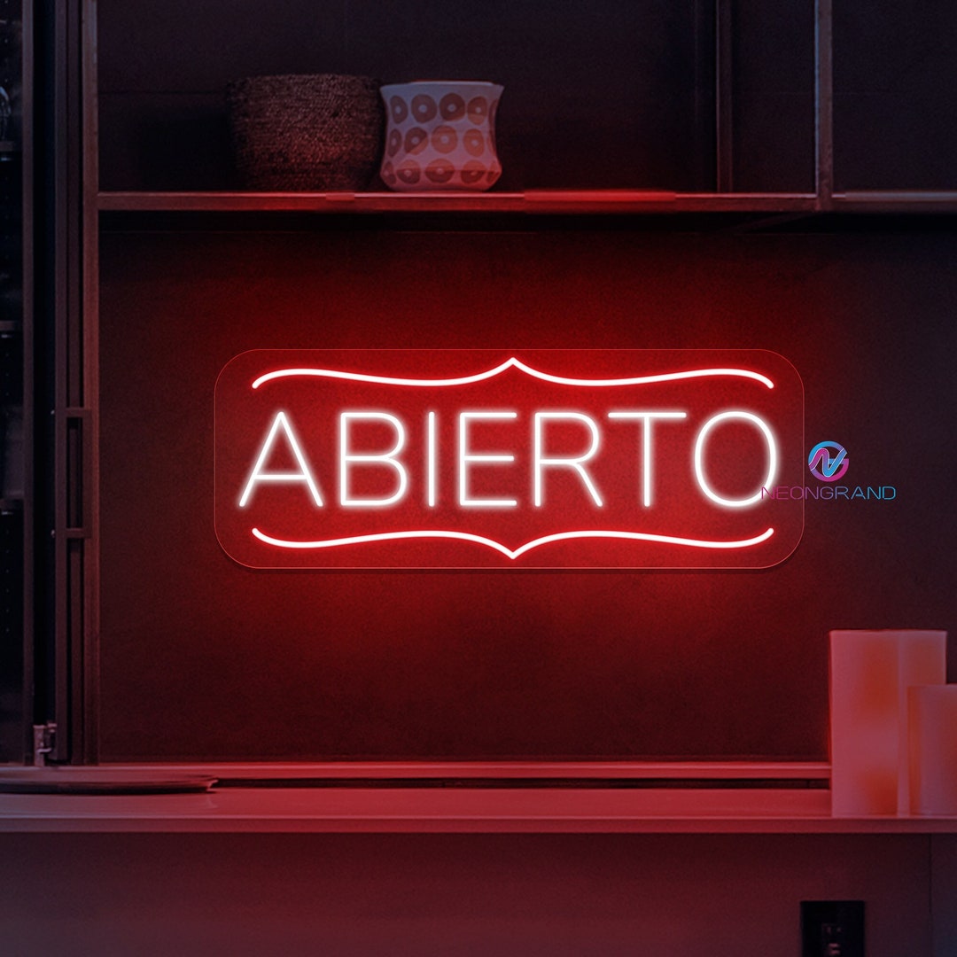 Abierto Sign Abierto LED Light Open Neon Sign for Business Abierto ...