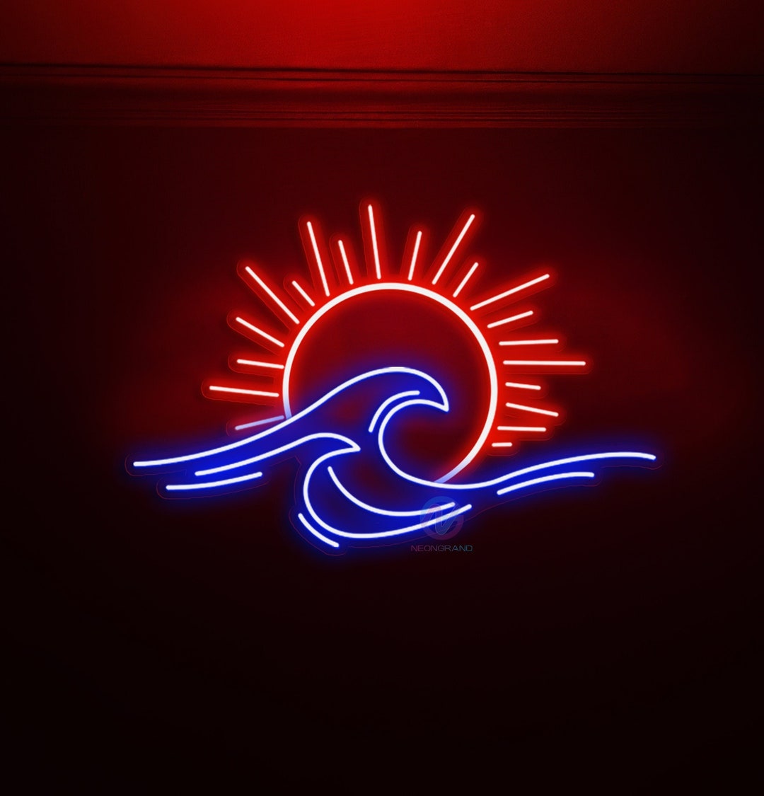 Sunrise Sunset Neon Sign, Sun Wave Neon Sign, Bedroom Neon Sign ...