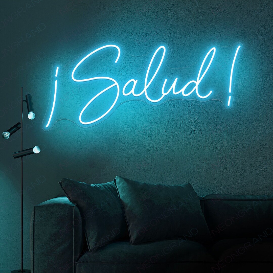 Salud Wall Art Salud Neon Sign Custom Neon Sign Salud Mexican Wall Art ...