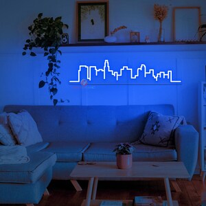 City Neon Sign Los Angeles Skyline Neon Sign City Neon LED Light Custom ...