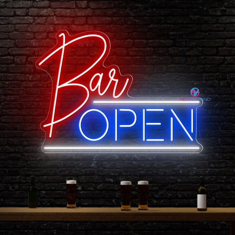 Bar Open Neon Sign Open Sign for Bar Neon Open Signs for Bar Neon Bar ...