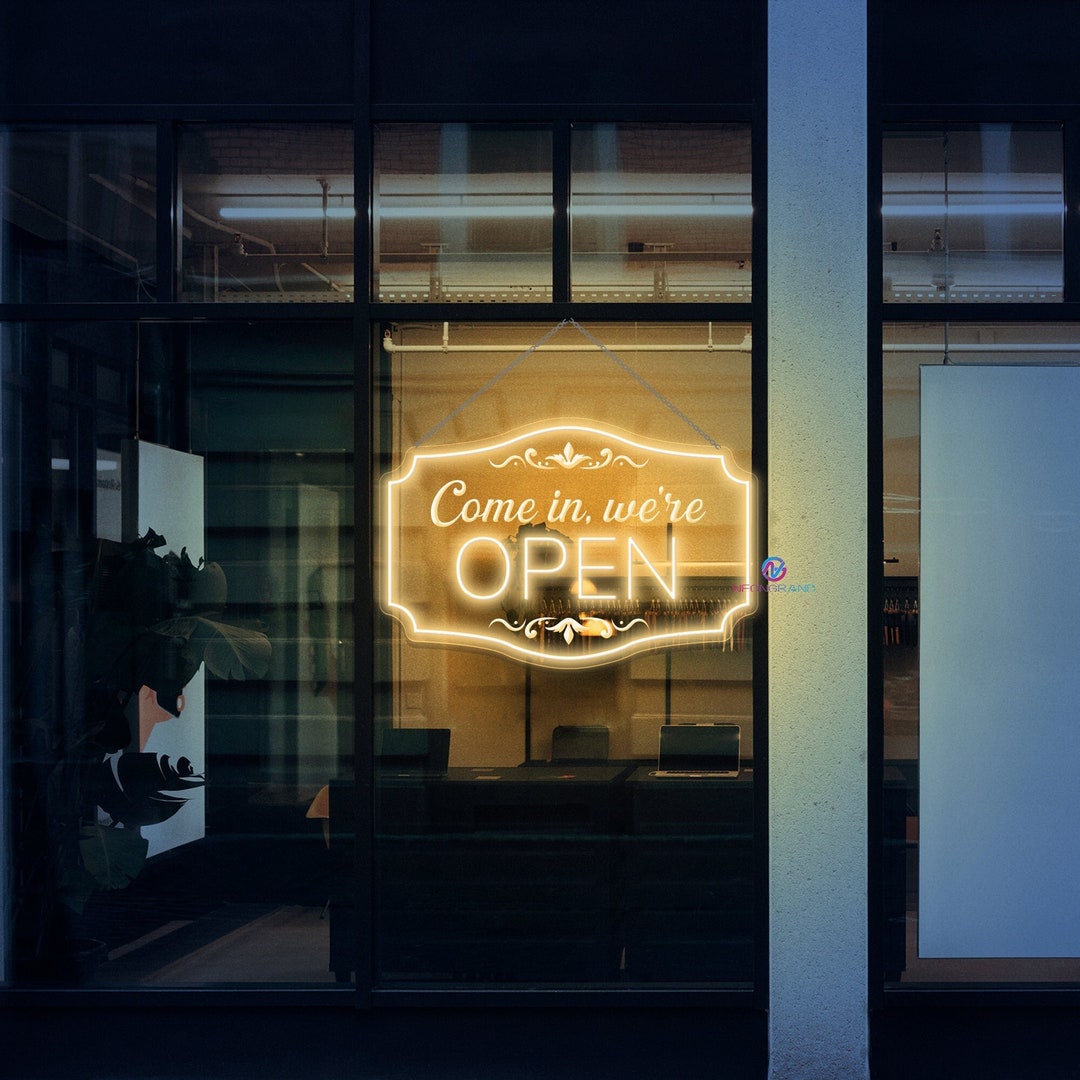 Open Sign for Business Hanging Sign We Are Open Sign Open Neon Sign ...