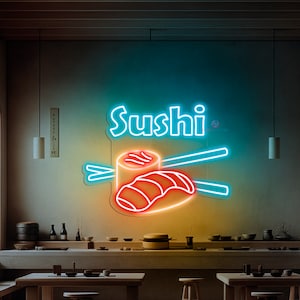 Sushi LED Neon Sign Sushi Japanese Restaurant Decor Sushi Open Sign ...