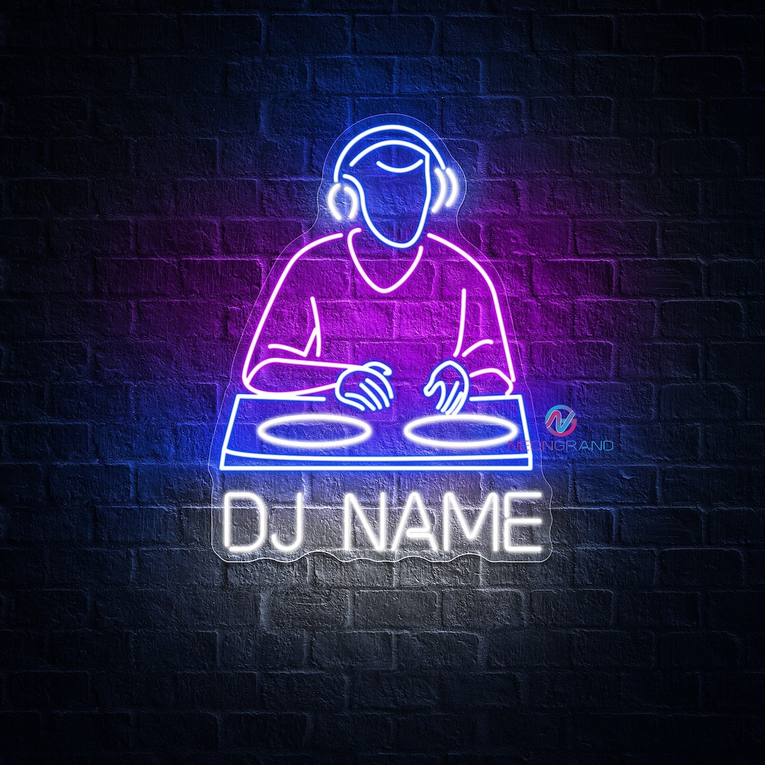 DJ Neon Sign Custom DJ Name Sign DJ Led Sign Dj Led Neon Light Dj Wall ...
