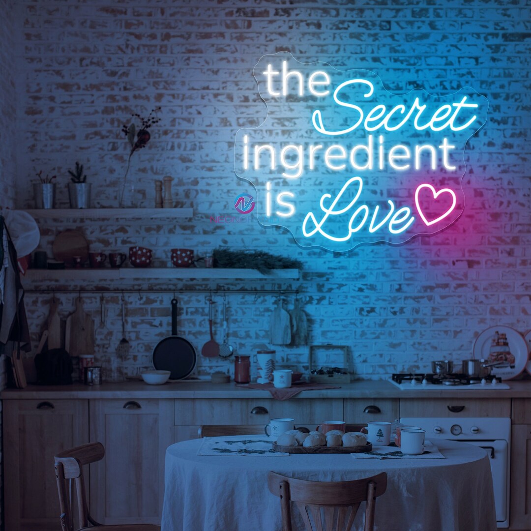 The Secret Ingredient is Always Love Sign Kitchen Neon Sign Kitchen ...