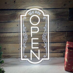 Vertical Open Sign Open Neon Sign for Business We Are Open LED Light ...