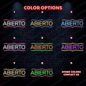 Abierto Sign Abierto LED Light Open Neon Sign for Business Abierto ...
