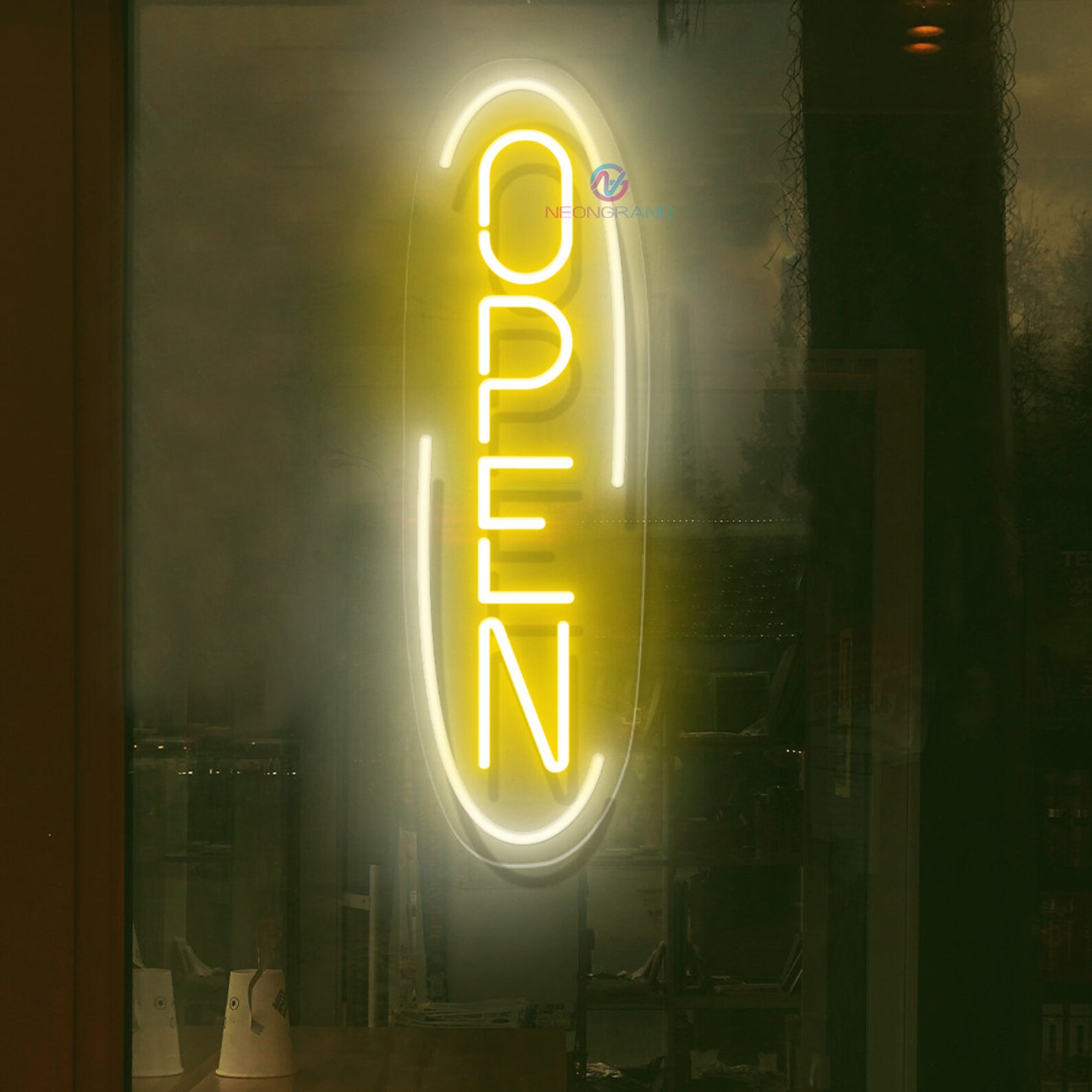 Open Neon Sign Vertical Open Sign Led Led Open Sign for - Etsy