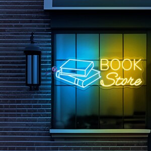 Book Store Sign Book Shop Neon Sign Book Neon LED Light Custom Neon ...