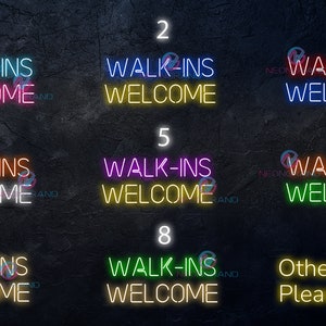 Walk Ins Welcome Sign Neon Outdoor Open Sign for Business Hanging Sign ...
