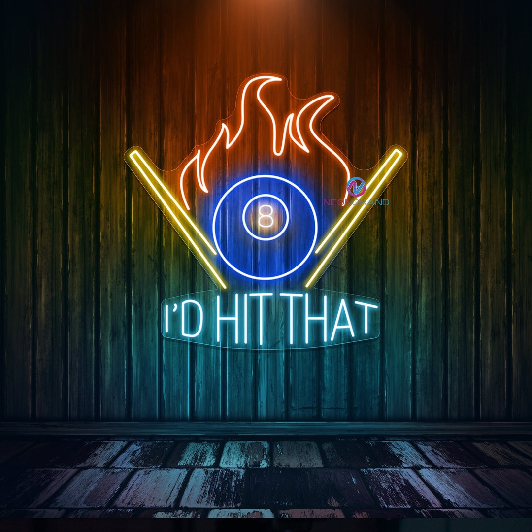 Billiards Neon Sign Pool Hall LED Light 8 Ball Billiard Decor Neon Sign ...