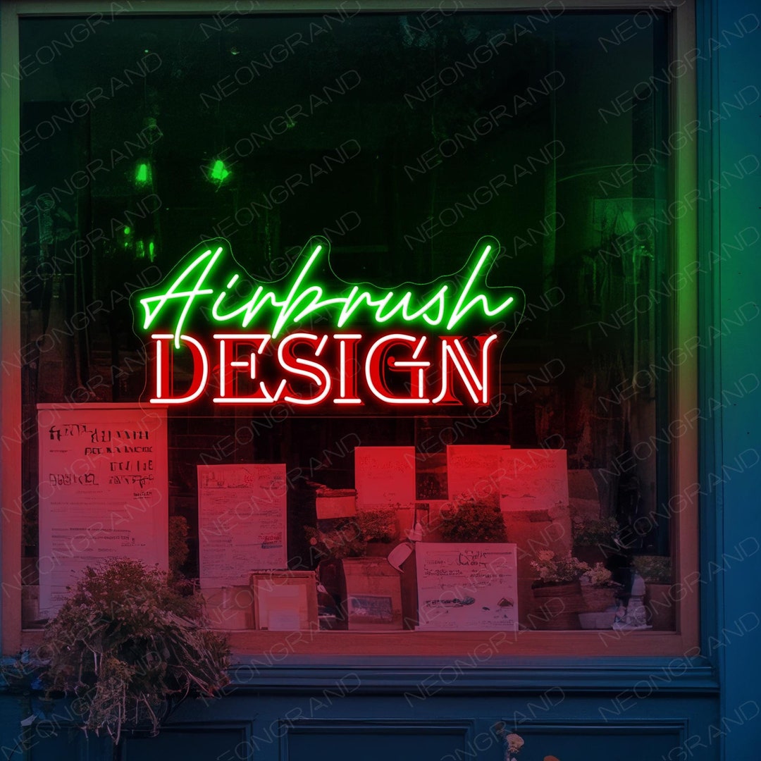 Airbrush Design Neon Sign Airbrush Sign Airbrush Service Custom Neon ...