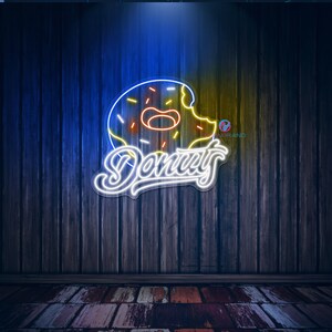 Donut Neon Sign Donut LED Light Doughnut Sign Food Neon Sign Kitchen ...