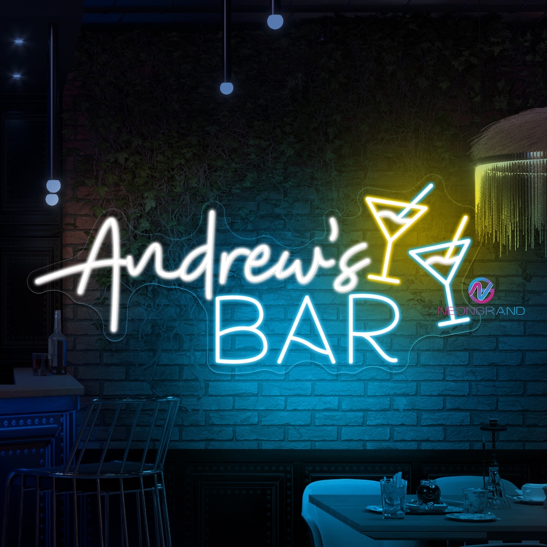 Personalised Bar Sign for Home Bar Custom Bar Neon Sign Custom Bar Sign ...