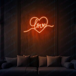 Love Neon Sign Love Led Sign Love Light Neon Valentines Neon Love Heart ...