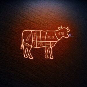 Cow Neon Sign Cow LED Light Butcher Shop Open Sign Custom Neon Sign ...