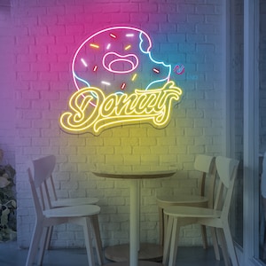 Donut Neon Sign Donut LED Light Doughnut Sign Food Neon Sign Kitchen ...