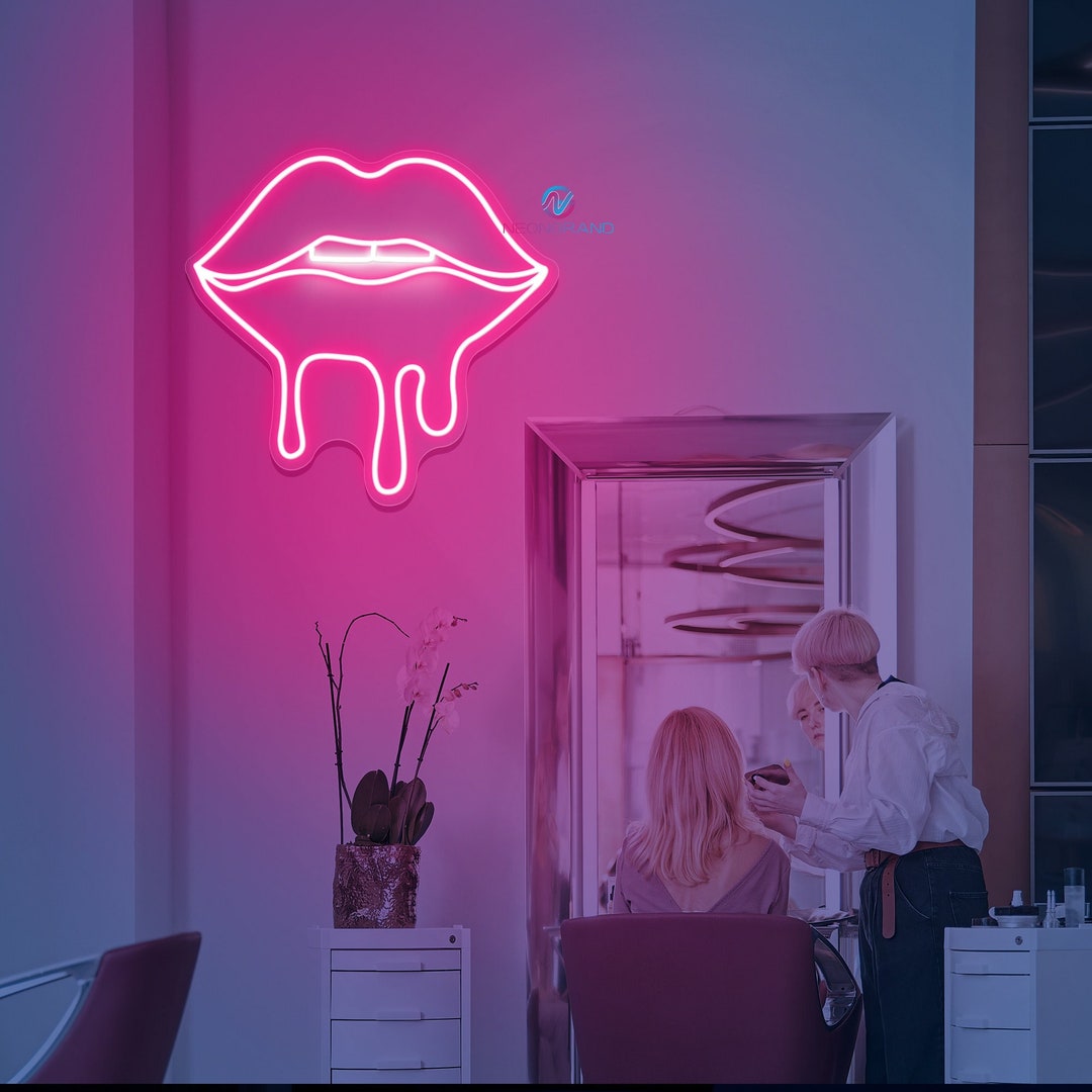 Lips Neon Sign Dripping Lips Led Signs Custom Neon Sign Botox Neon Sign