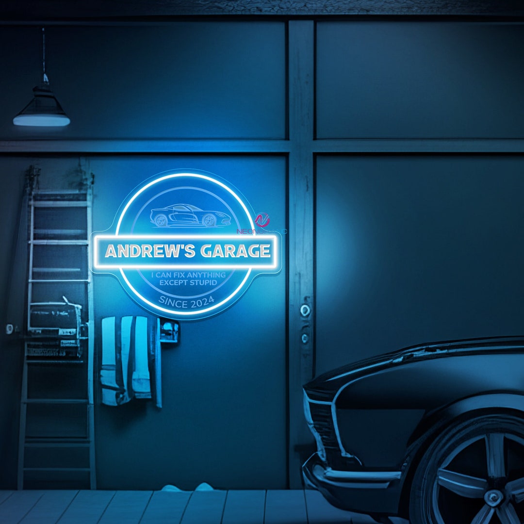 Custom Garage Sign Personalized Neon Sign Garage LED Sign Garage Sign ...