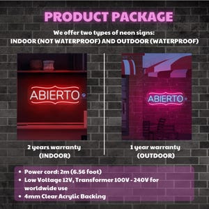 Abierto Sign Abierto LED Light Open Neon Sign for Business Abierto ...