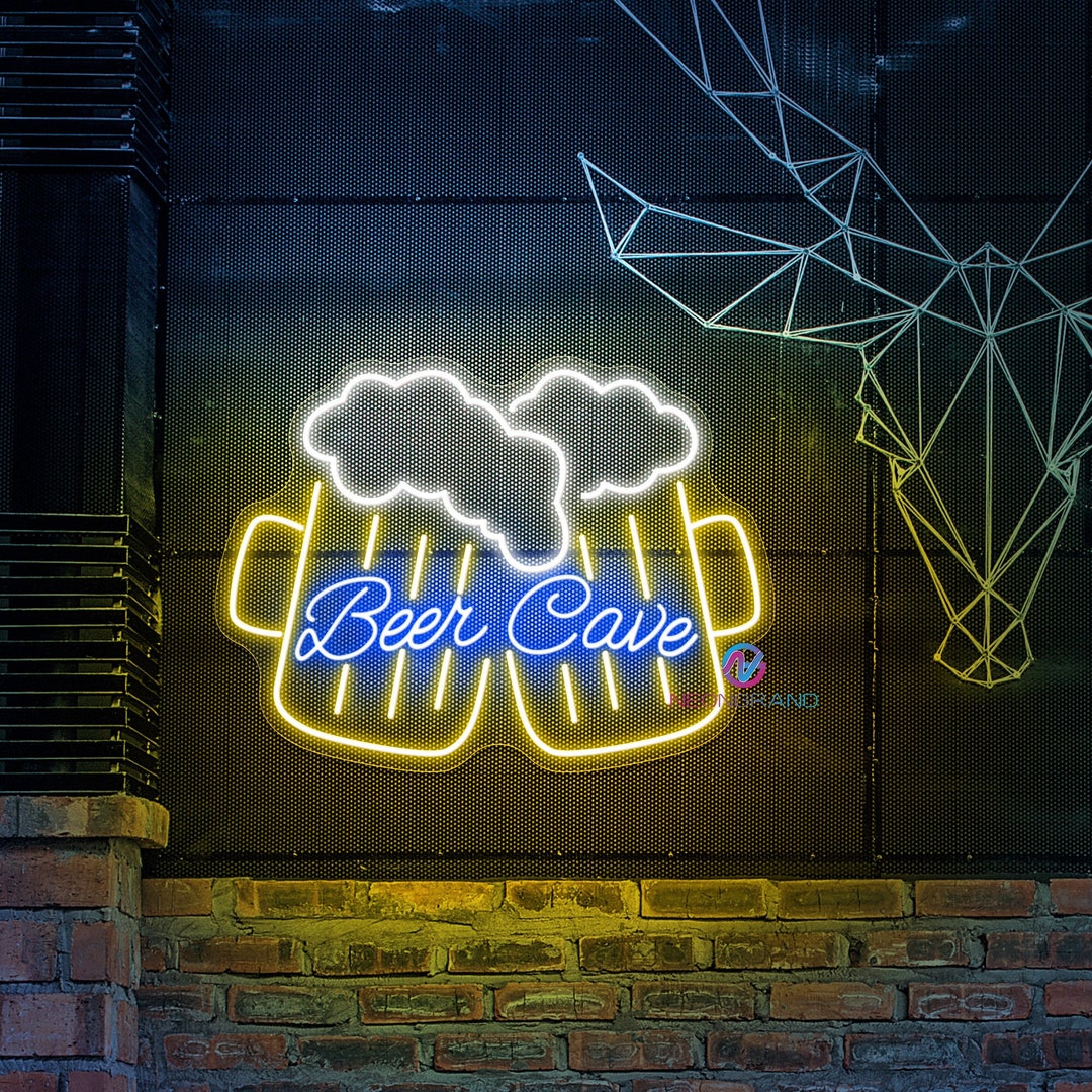 Beer Cave Sign Beer Cave LED Light Beer Neon Sign Cheer Neon Sign ...