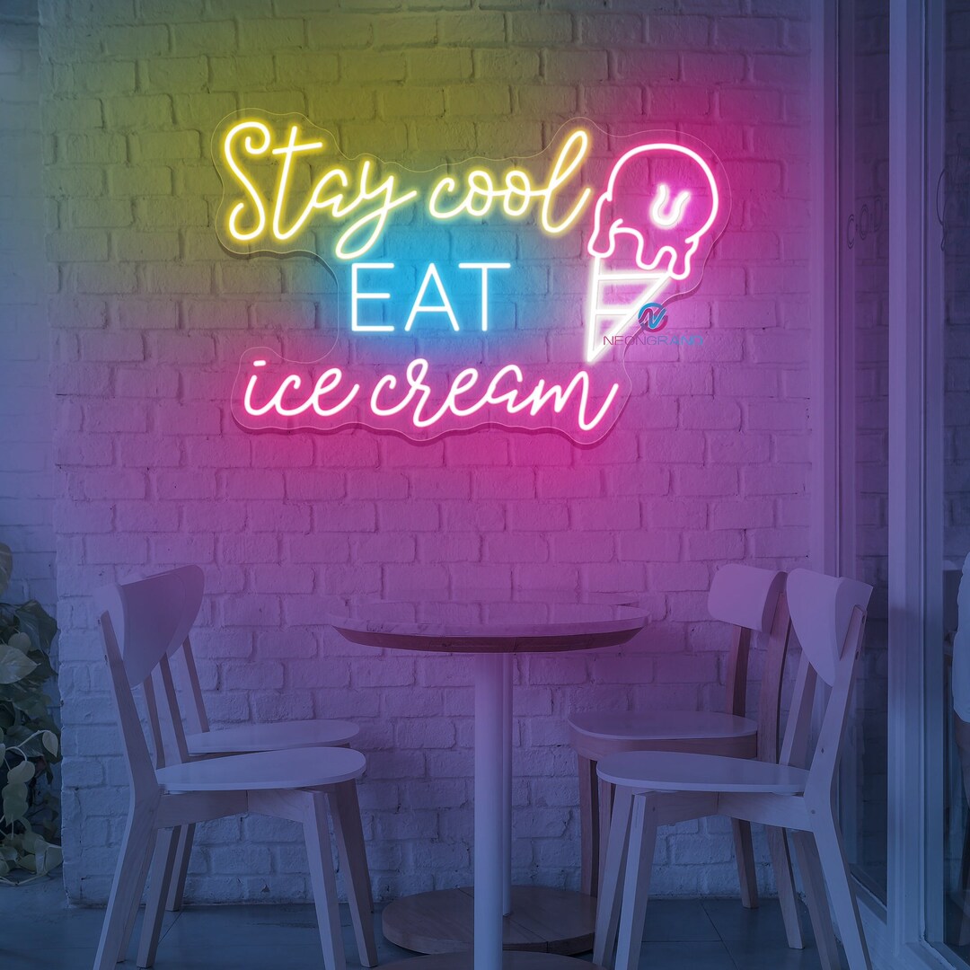 Ice Cream Neon Sign Ice Cream LED Light Scoop Ice Cream Neon Sign Ice ...