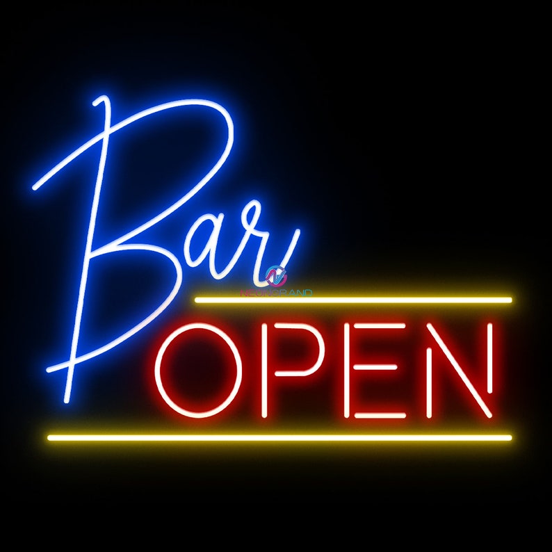 Bar Open Neon Sign Open Sign for Bar Neon Open Signs for - Etsy
