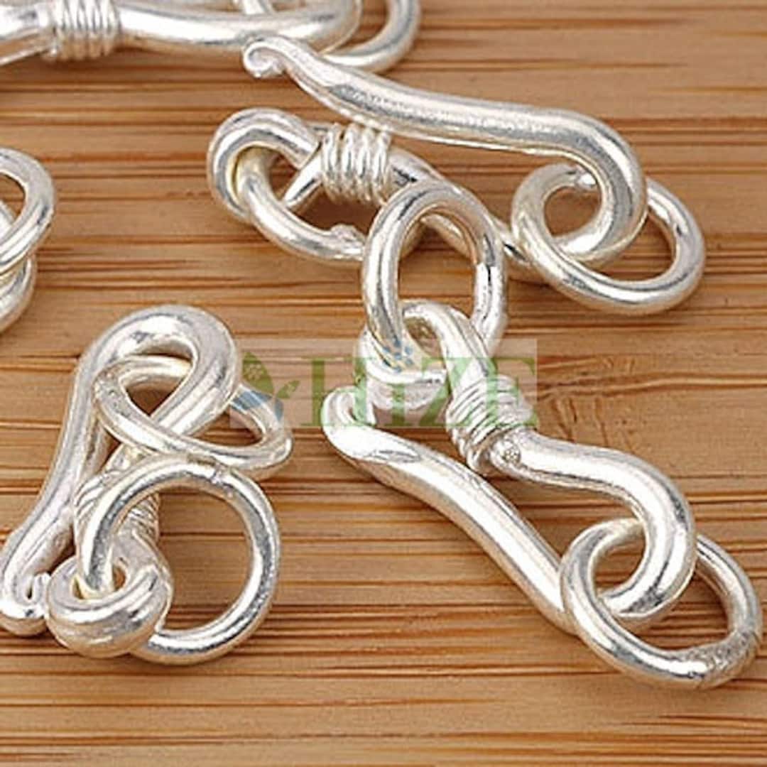 HIZE CN004 Thai Karen Hill Tribe Silver Eye Hook Connector Link Clasps ...