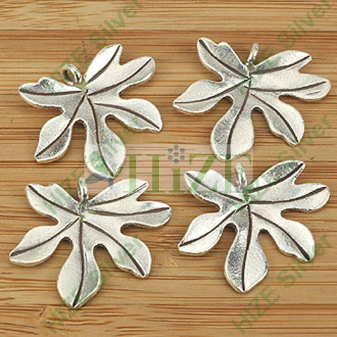 HIZE SC064 Thai Karen Hill Tribe Silver Tribal Maple Leaf Dangle Charms ...