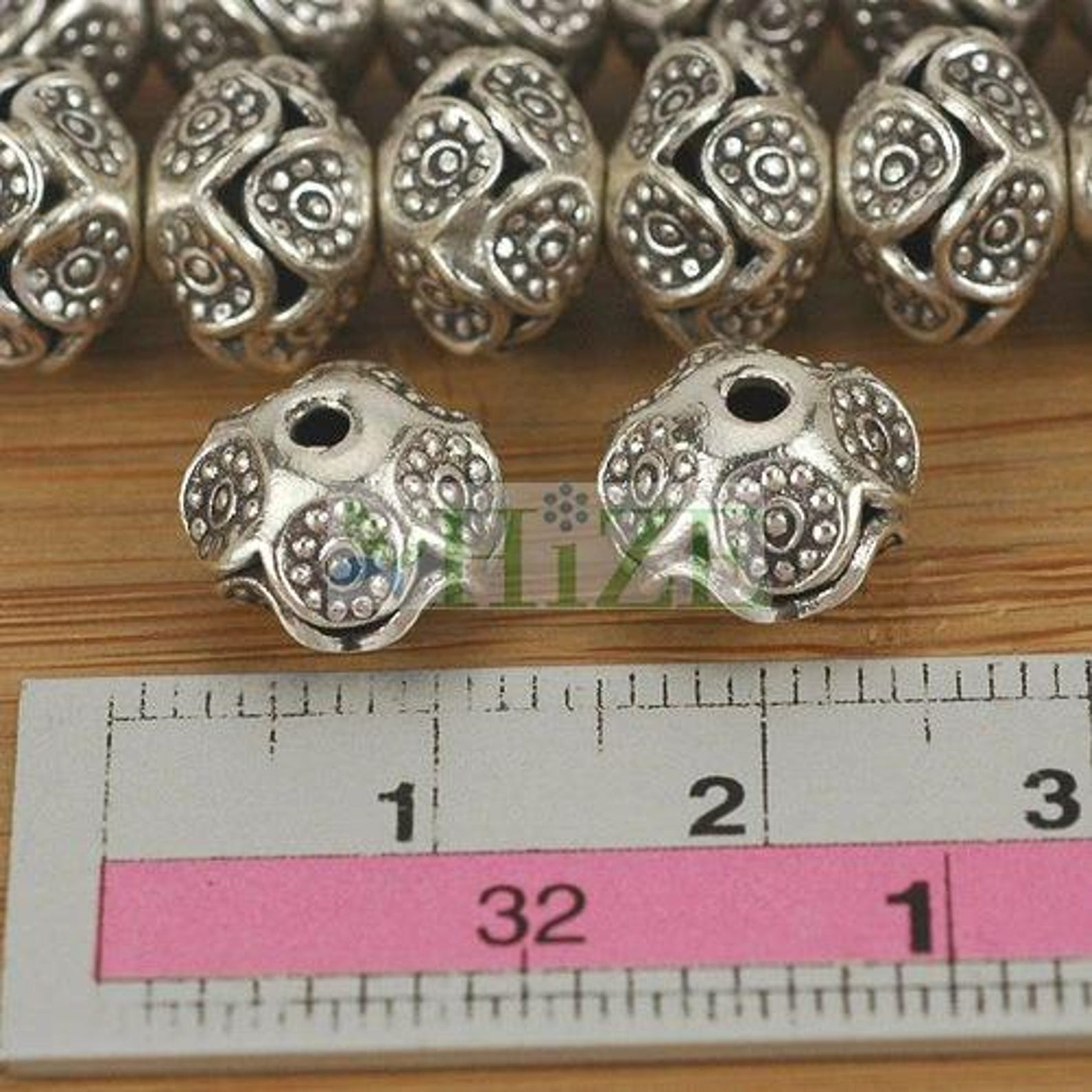 HIZE SB351 Thai Karen Hill Tribe Silver Sun Sunflower Print Wavy Saucer ...