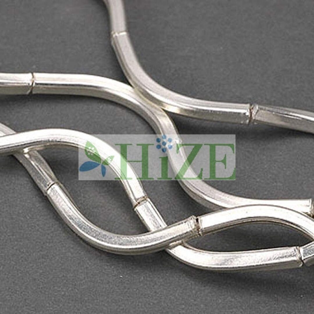 HIZE SB131 Thai Karen Hill Tribe Silver Square Curve Tube Beads 18mm ...