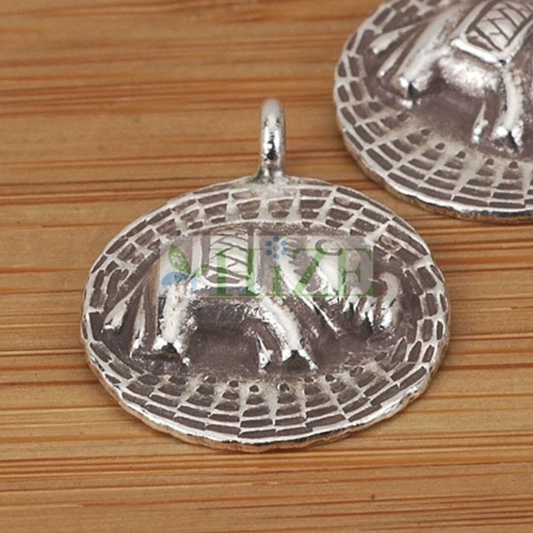 HIZE SC284 Thai Karen Hill Tribe Silver Tribal Embossed Elephant Disc ...