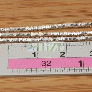 HIZE SB667 Thai Karen Hill Tribe Silver Little Faceted Shiny Nugget ...