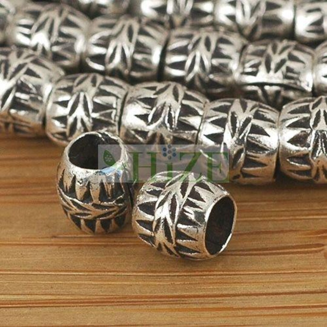 HIZE SB107 Thai Karen Hill Tribe Silver Tribal Imprint Barrel Slider ...